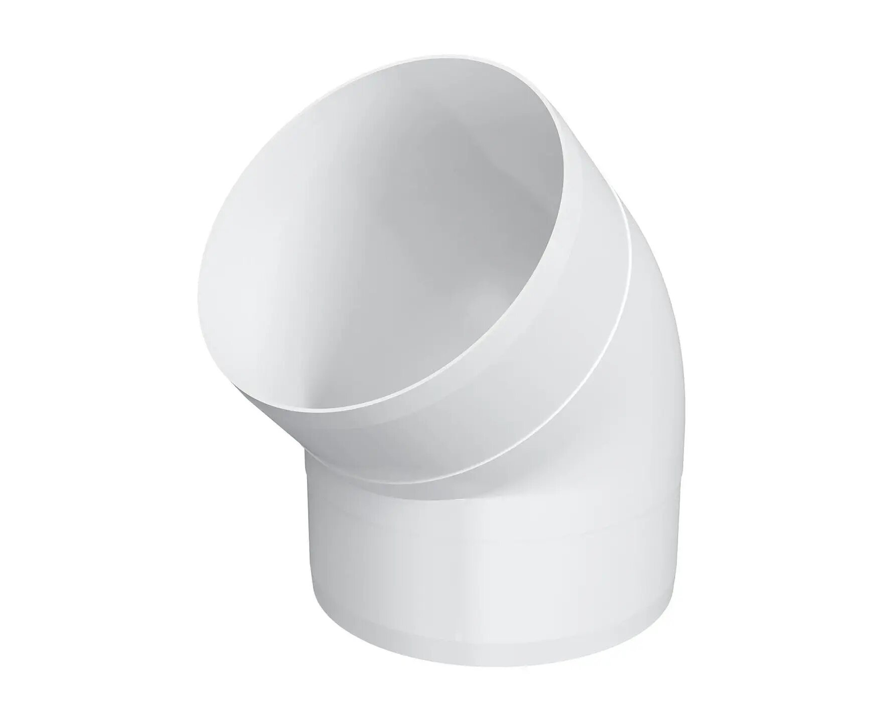 Колено ERA 15ККП, круглое, горизонтальный, 45 °, 150мм, ПВХ, белое