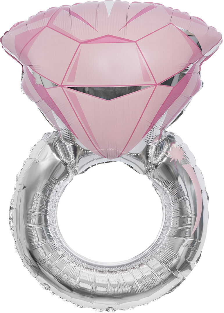 Шар воздушный Falali Фигура, Кольцо с бриллиантом, розовый, 71 см