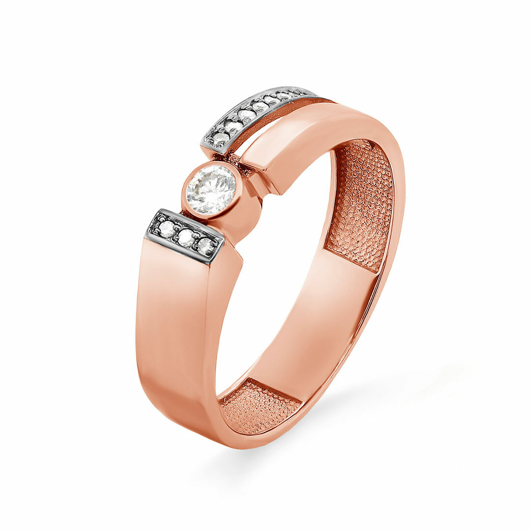 Кольцо, красное золото, 585 проба, бриллиант