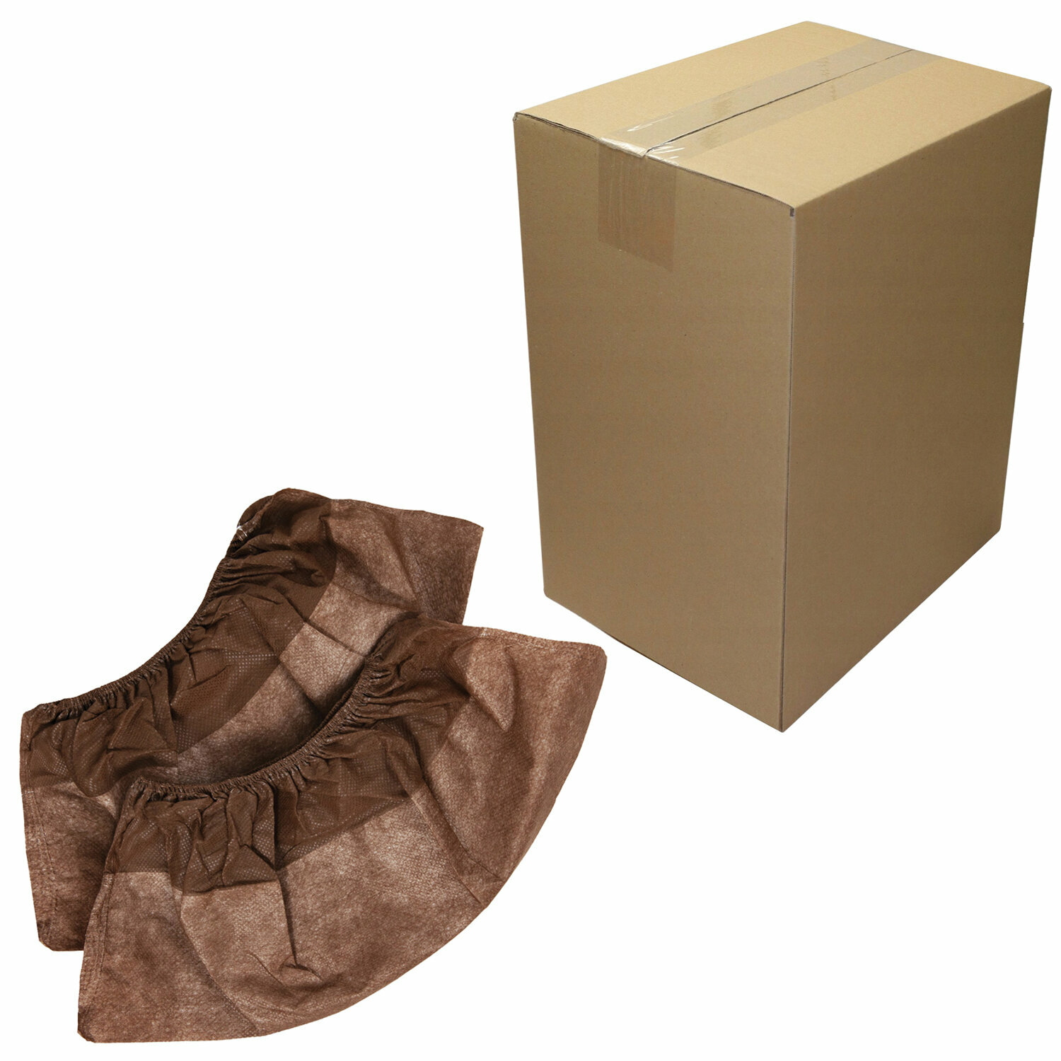 EleGreen Бахилы ламинированные 500 шт 38х16 см спанбонд + ПВД 100 мкм коричневые ПВД-50/2р-Кор-Б