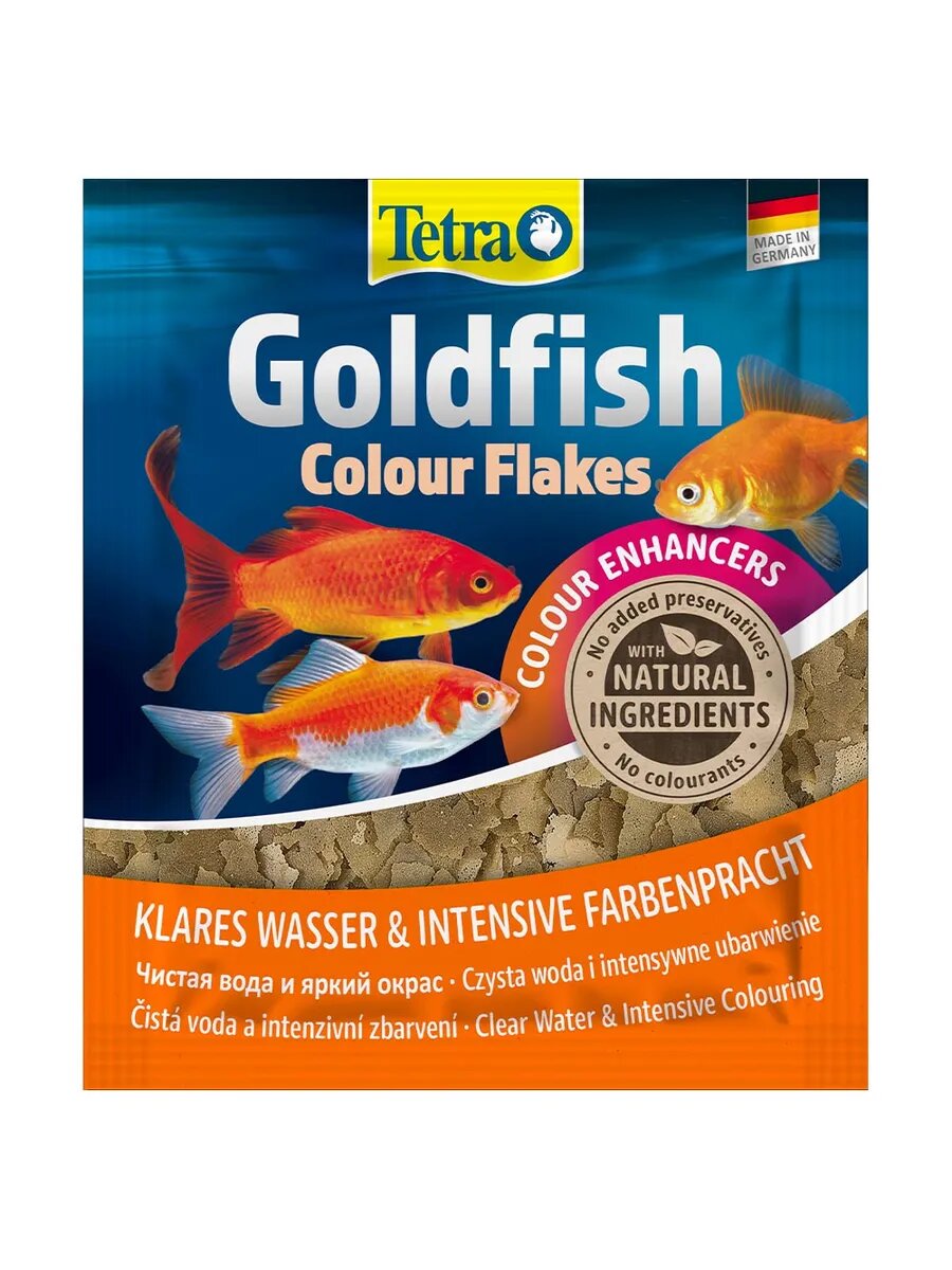 Корм для рыб Tetra Goldfish Colour Flakes 12г пакет хлопья