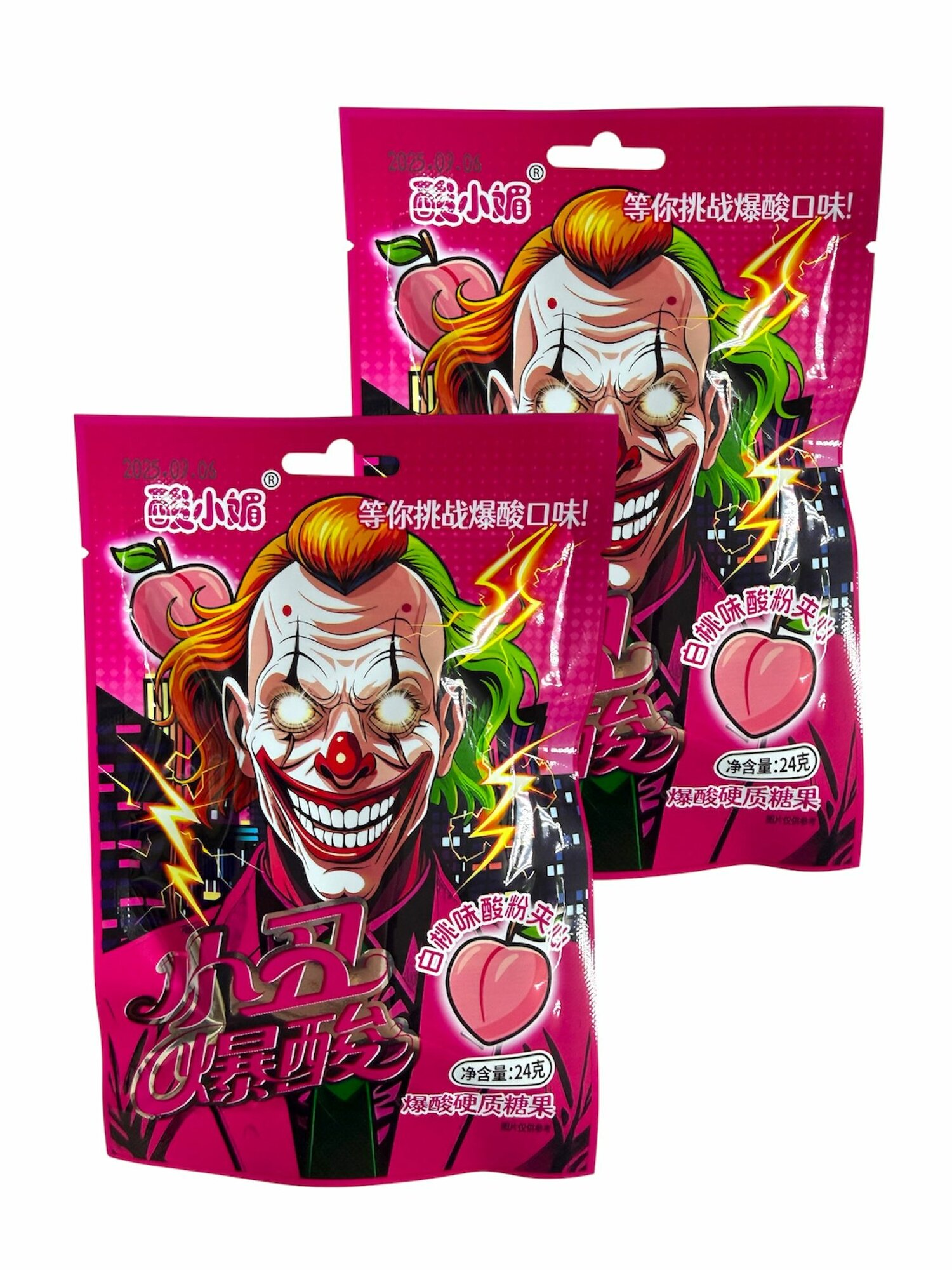 Джокер Кислые конфеты со вкусом персика 2 шт х 24 гр