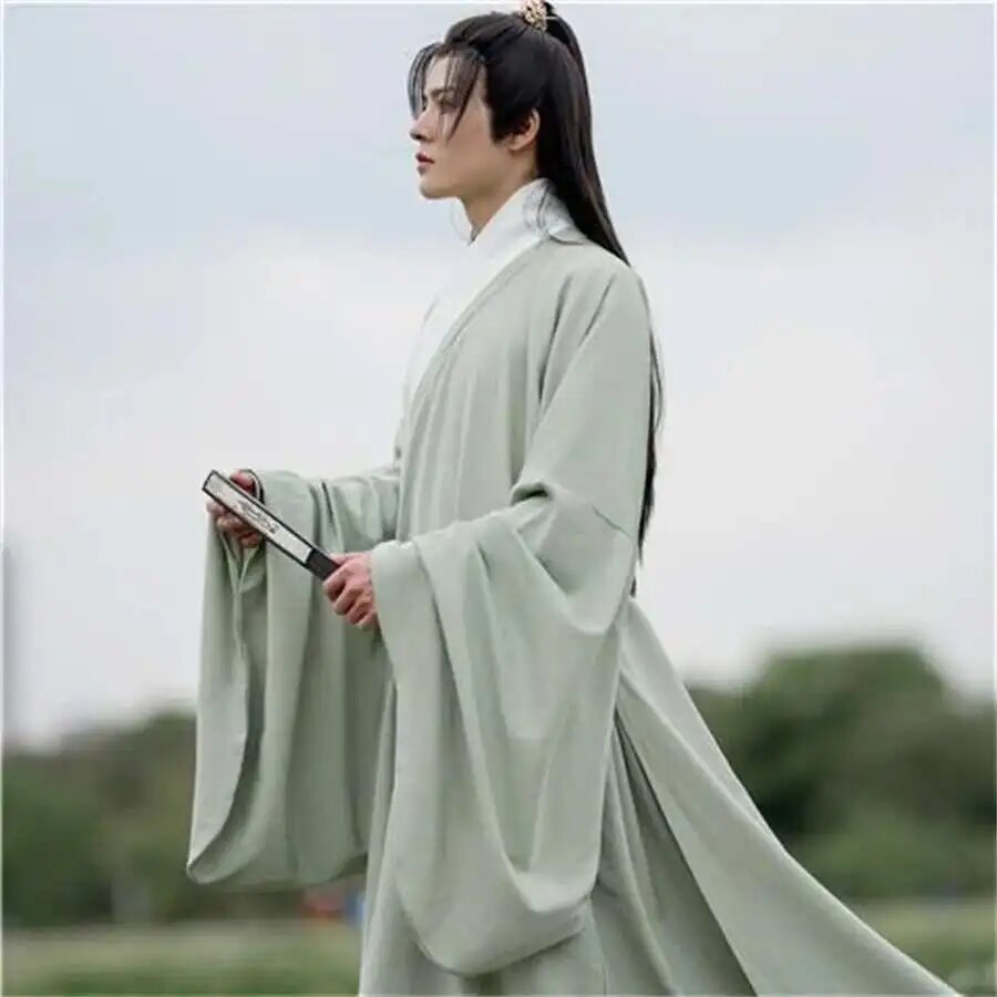 Мужской халат Ханьфу черный золото xl 180- 185cm, As Picture