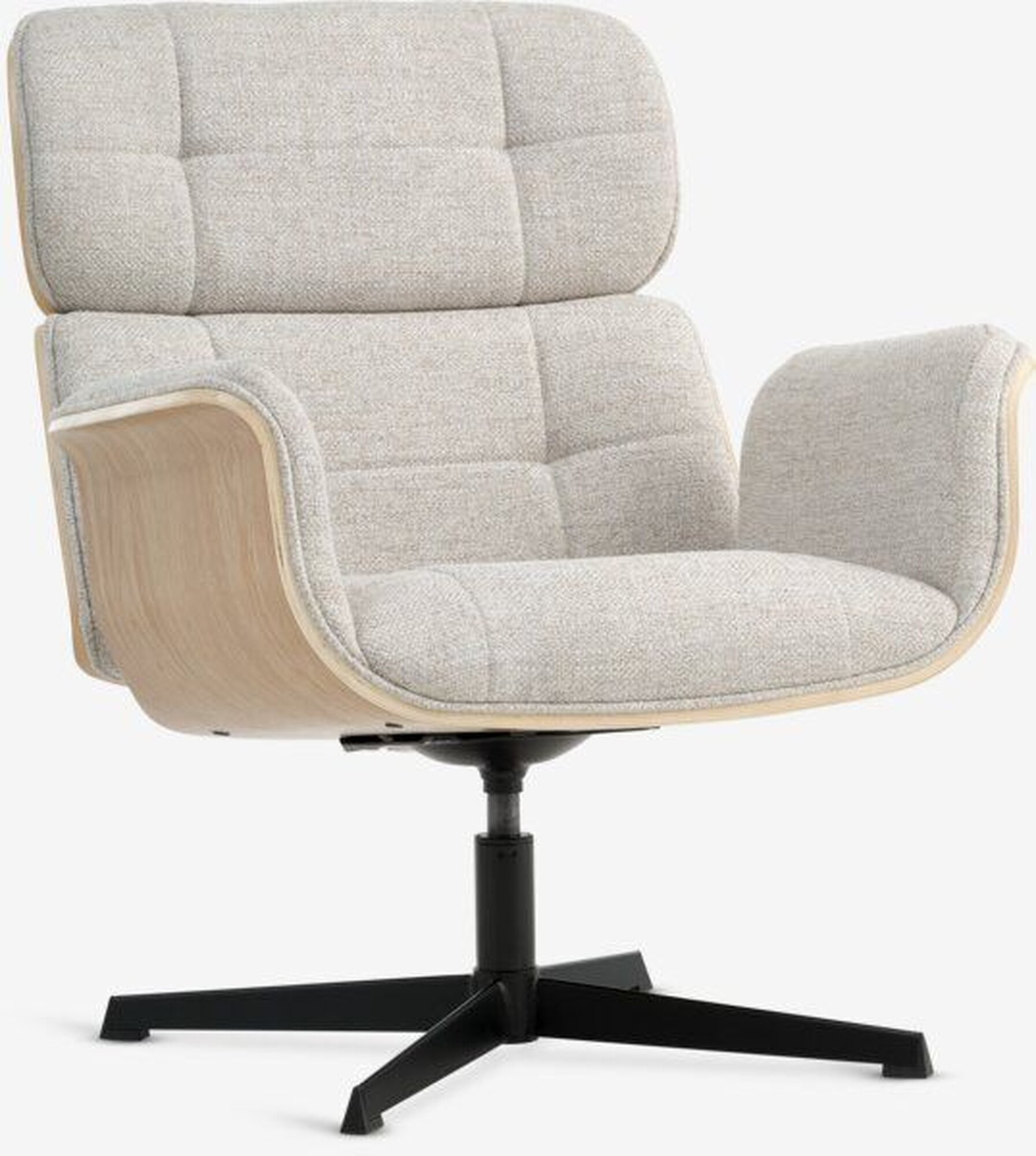 Кресло поворотное Jysk HUNDESTED, цвет светло-серый Ш74 x В89 x Г79 см.