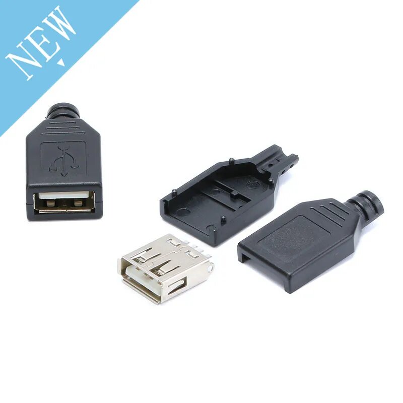 USB разъем 4-контактный, цвет: 5pcs