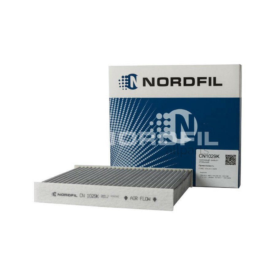 NORDFIL CN1029K Фильтр салона угольный Ford Focus II Volvo C30 C70 II S40 II V50 / Changan CS35 PLUS Eado Plus