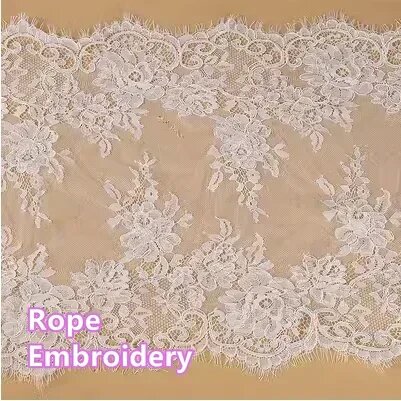 Кружевная лента белая Off white, Rope Embroidery