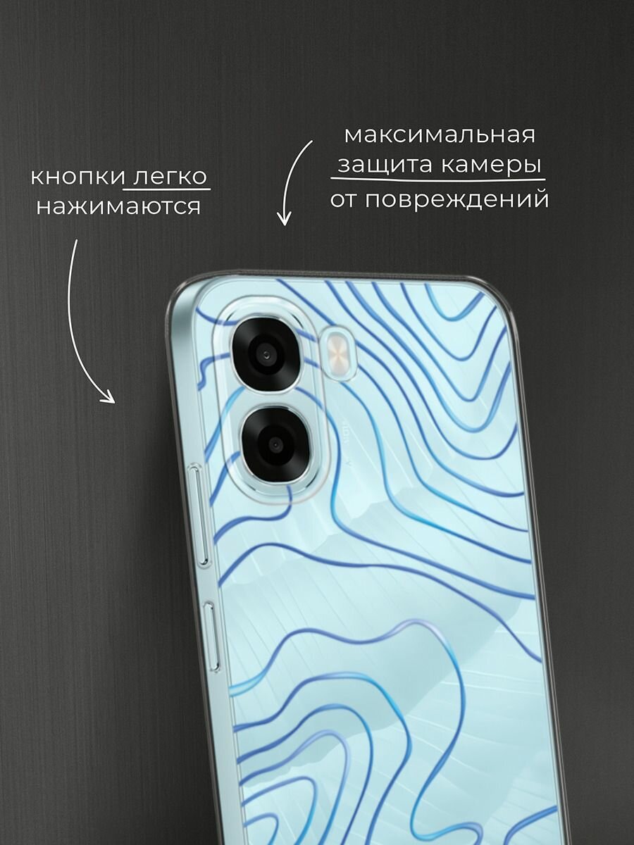 Чехол на Oppo A6x / Оппо A6x с принтом Blue lines, прозрачный — фото 1