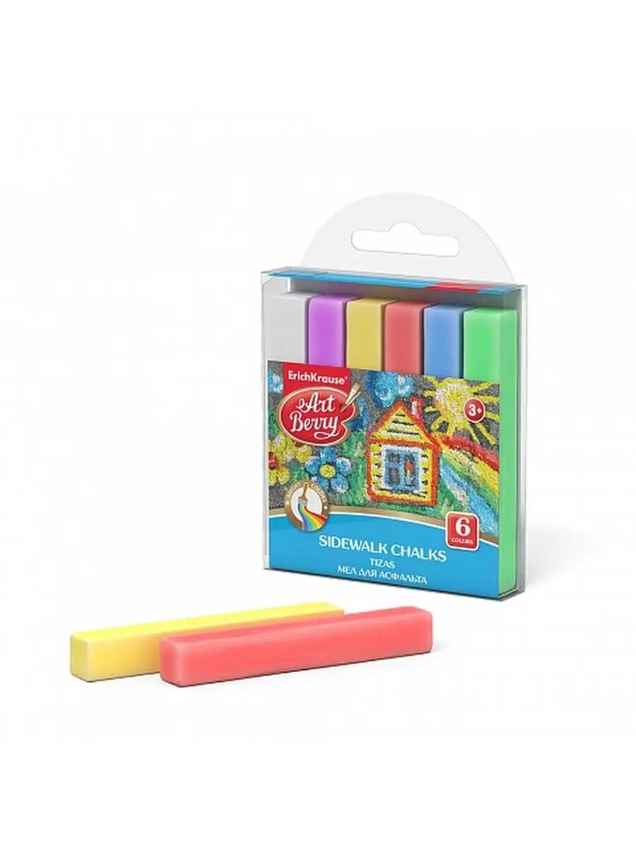 Мелки для асфальта ArtBerry 6 цветов