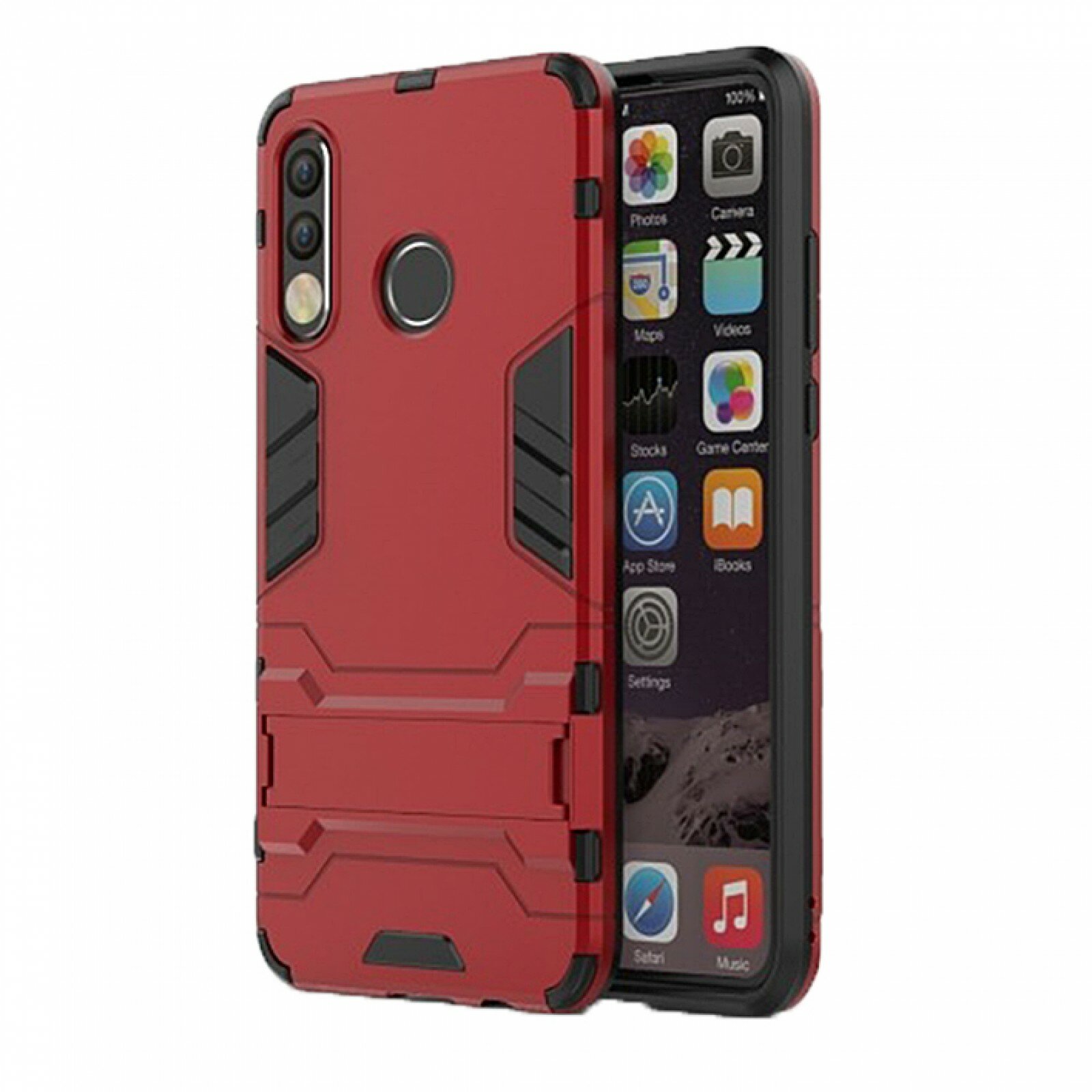 Чехол-бампер MyPads для Huawei P30 Lite, Nova 4E, Honor 20 Lite, 20s противоударный красный