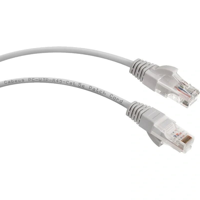 Кабель Cabeus PC-UTP-RJ45-Cat.5e-0.15m U/UTP, 5е, 2xRJ45/8p8c,0.15м, серый, 2355536