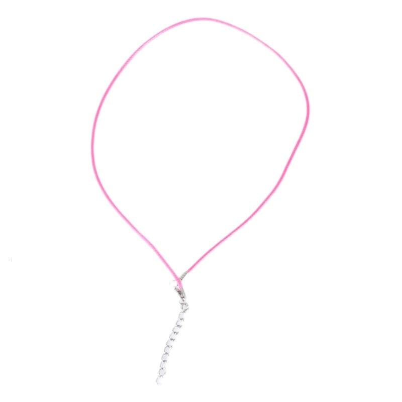 Вощёный шнур 1,5 мм с карабином, Розово-красный