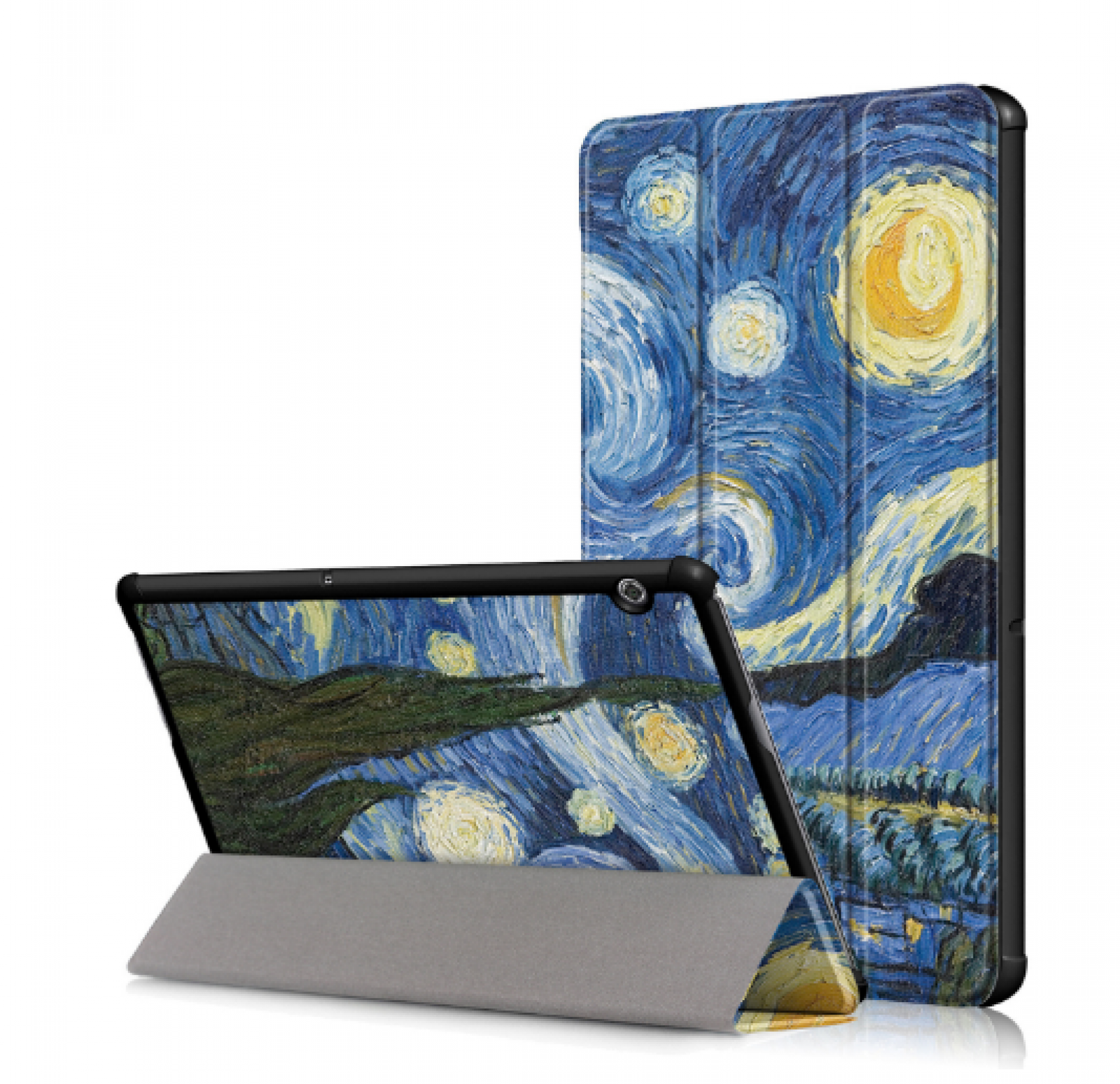 Чехол-обложка MyPads для Huawei MediaPad T5 10 с магнитной застежкой и функцией подставки, тематика Ночь