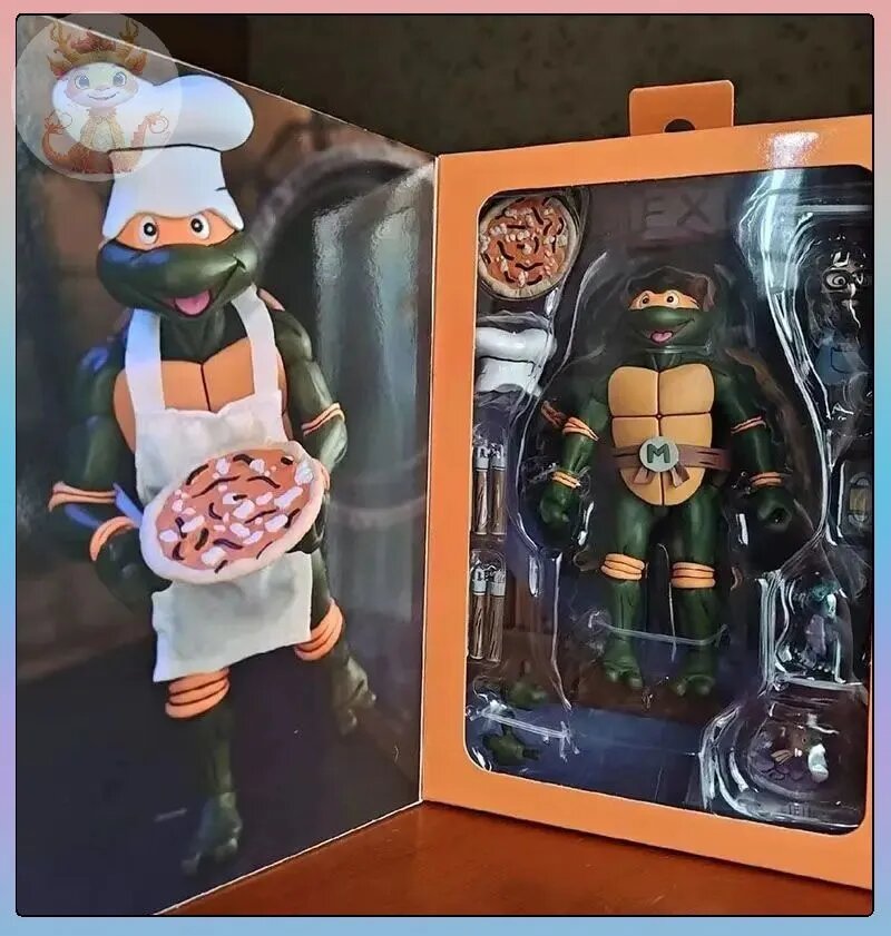 Фигурка Teenage Mutant Ninja Turtles Michelangelo Chef Edition TMNT, коллекционная игрушка для мальчиков, пластик