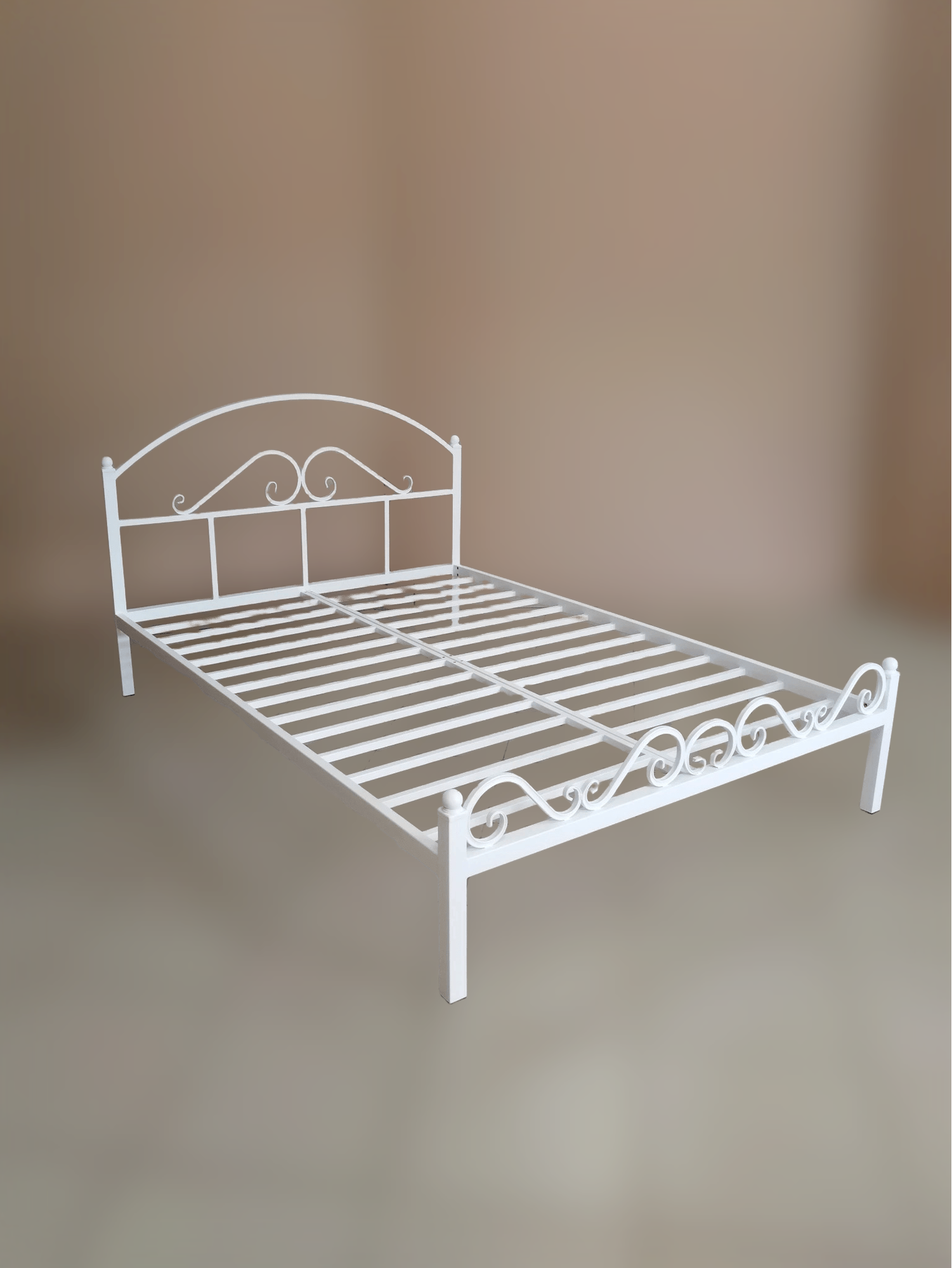 Кровать Ариэль, 120x200, металлическая, кованая, усиленная, белый муар