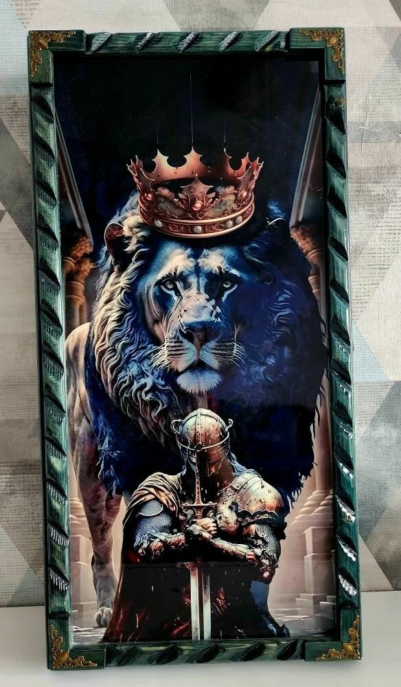 Нарды большие деревянные "Лев и Рыцарь"