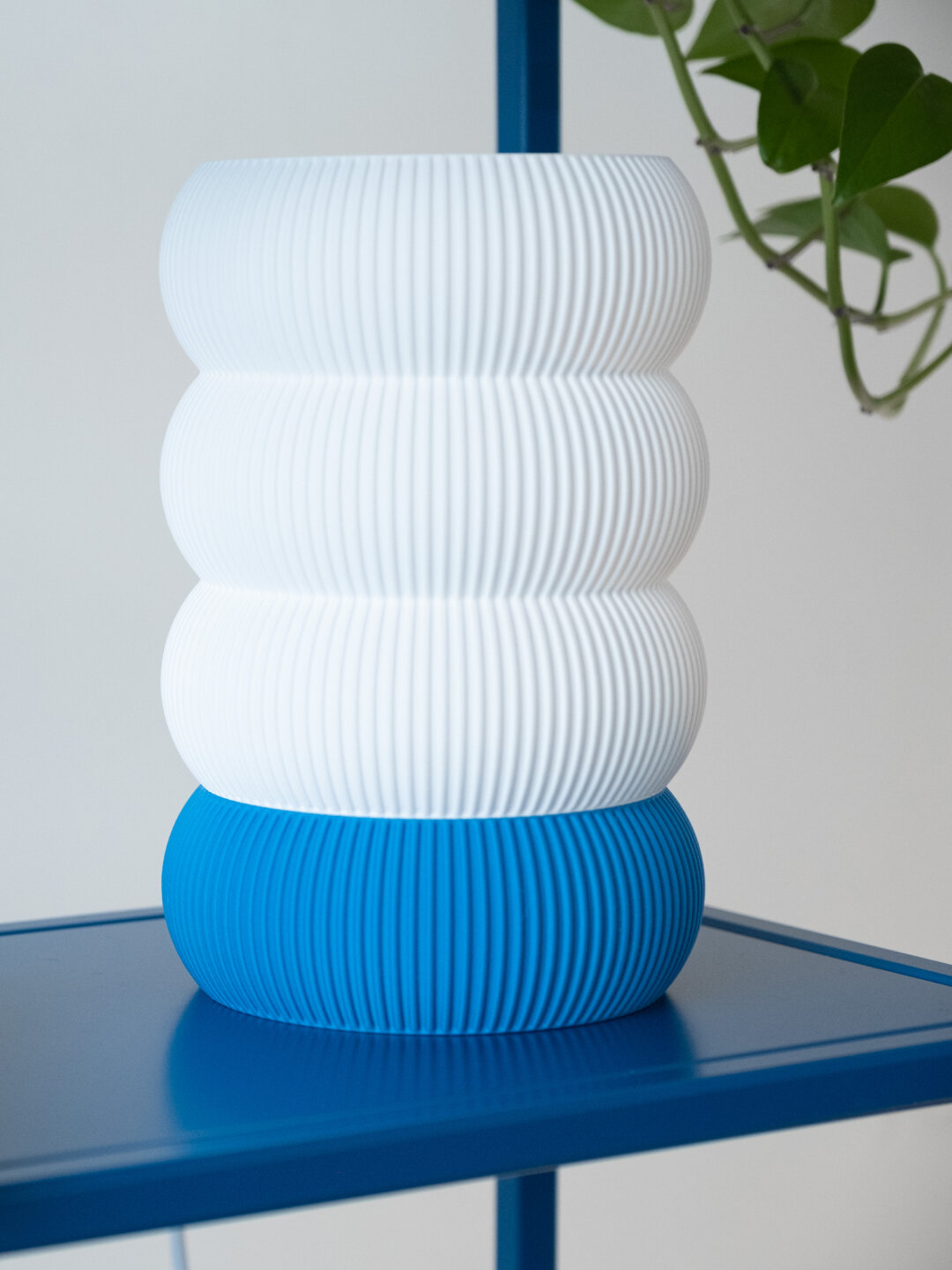 Лампа настольная Kumo Totem голубая, 3D, E27, светильник ночник