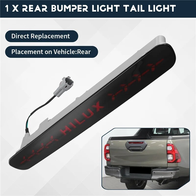 Автомобильный светодиодный отражатель для Toyota Hilux 2016-2023, автомобильный задний фонарь, задний бампер, задний противотуманный фонарь, стоп-сигнал-A87Q