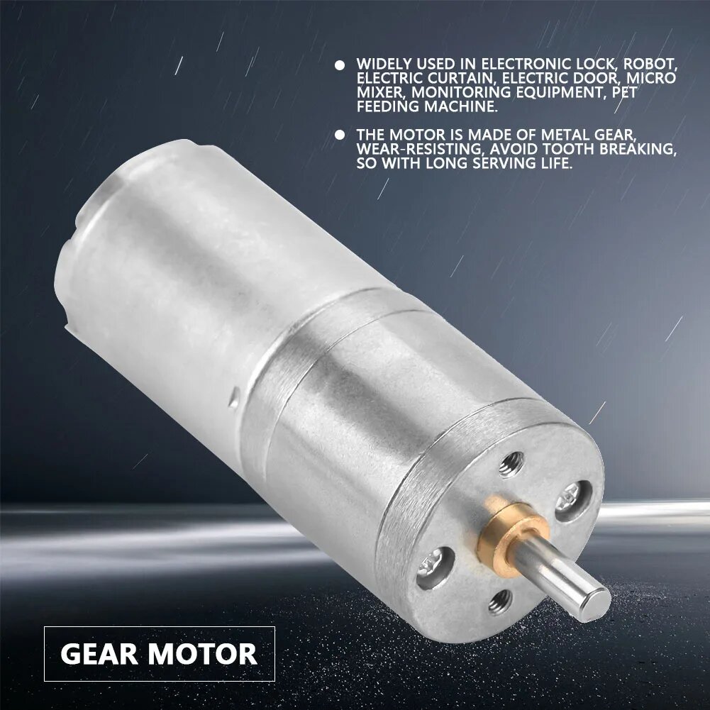 Металлический мотор-редуктор 12В 25GA-370, 5rpm