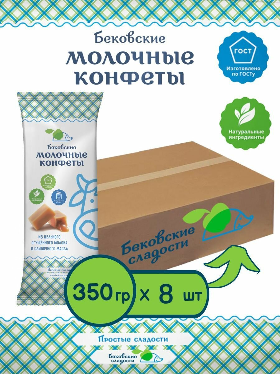 Бековские молочные конфеты, набор 8 шт по 350 гр