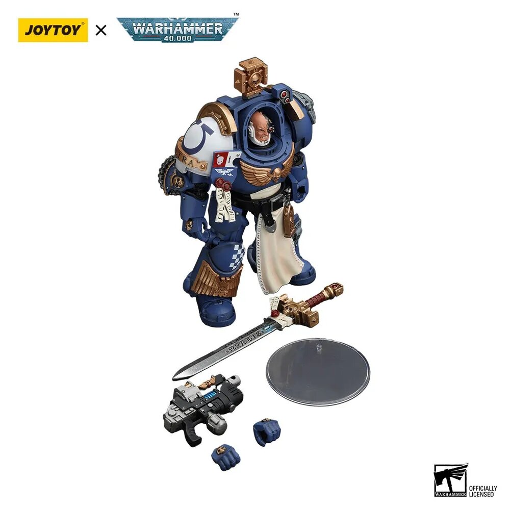 Подвижная фигурка JOYTOY Warhammer 40K 1/18 Ultramarines Captain In Terminator Armour Model Toy Gift Free Shipping