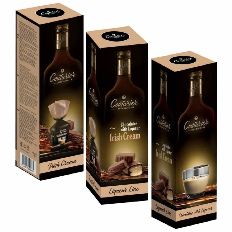 Конфеты COUTURIER LIQUOR LINE "Irish Cream" шоколадные со сливочным ликером 105г