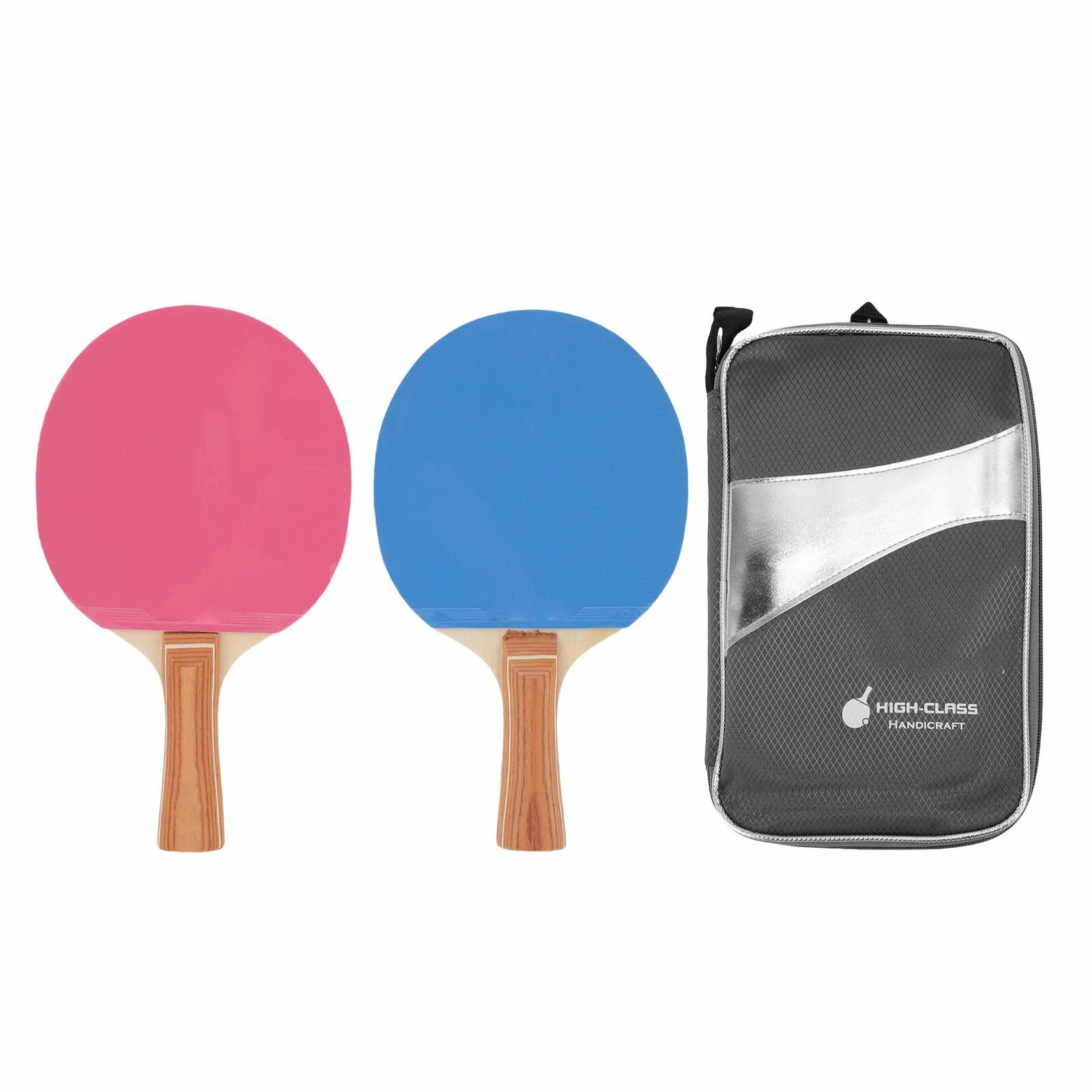 Набор ракеток для настольного тенниса, резина, дерево, 7 слоев, портативный, розовый и синий