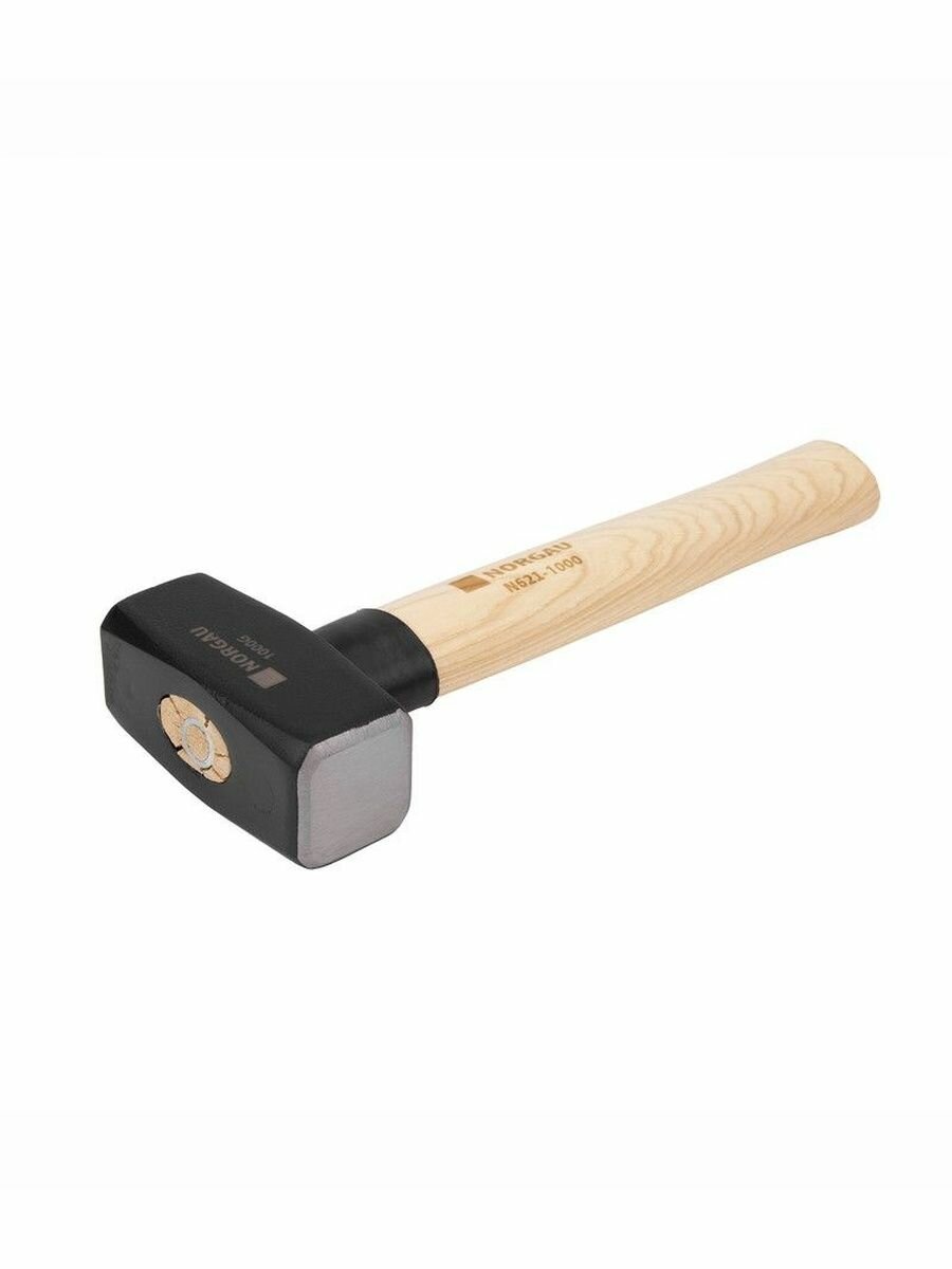 Кувалда NORGAU Industrial с кованным бойком из специальной стали весом 1 кг и деревянной рукояткой из гикори, 26 см