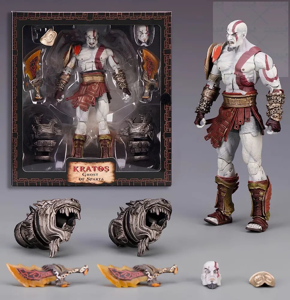 Фигурка Бог войны Кратос God of War Ghost of Sparta (18см) с аксессуарами