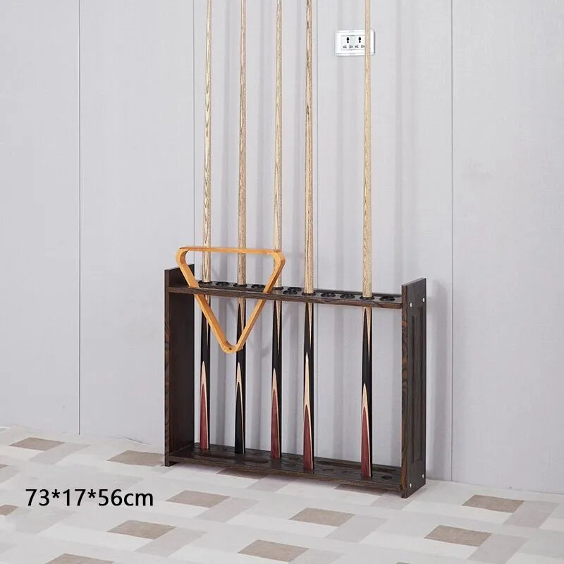 Киевница для бильярда на 12 киев, темно-коричневая, напольная, размер 73*17*56 см