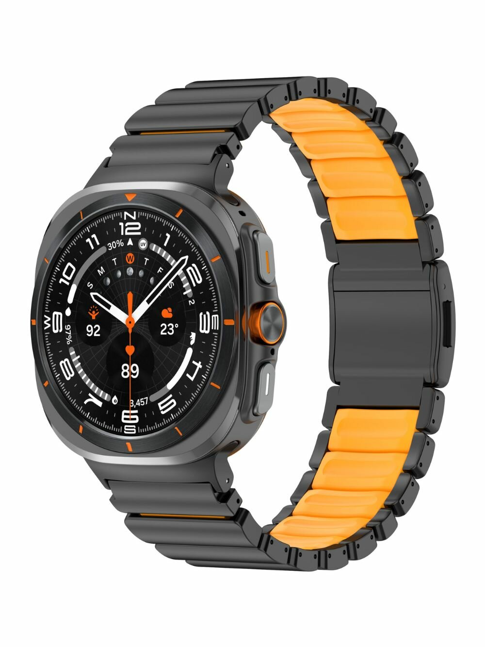 Ремешок для часов из жидкого титана и силикона, магнитная пряжка, для Samsung Galaxy Watch 8 Ultra 47mm (2025)/Ultra 7 47mm