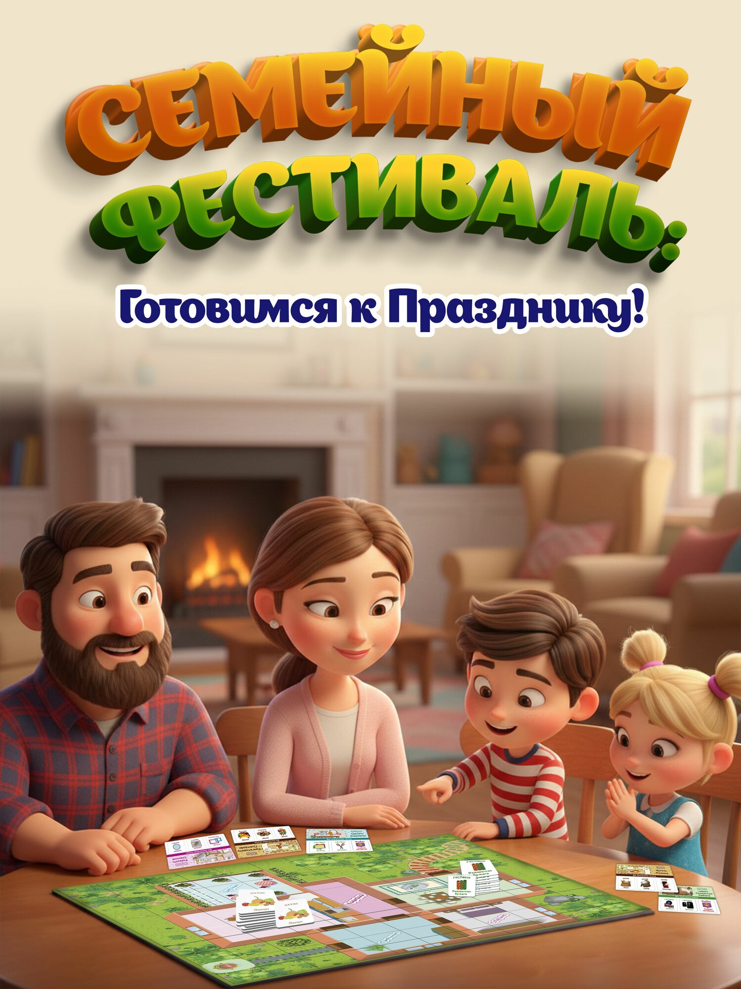 Настольная игра DiYWood "Семейный фестиваль", 2-4 игрока, дерево