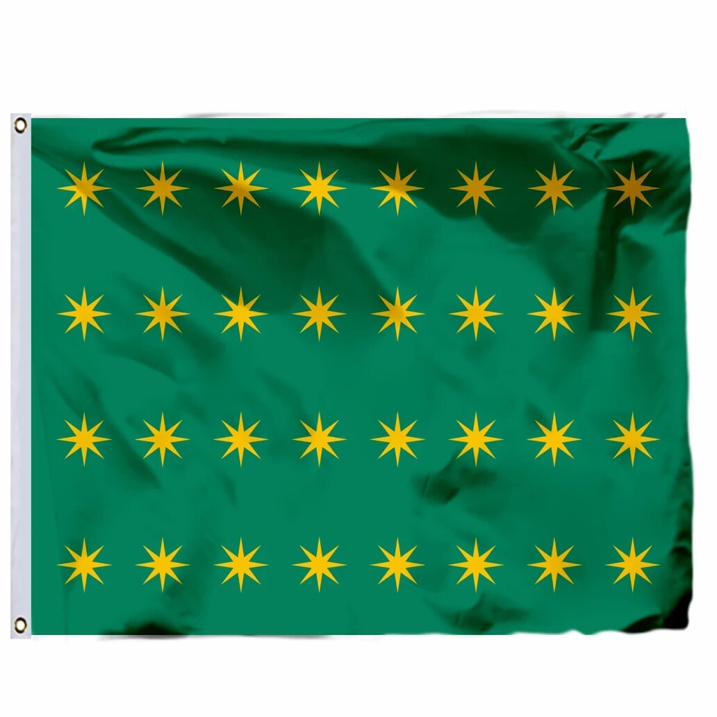 Флаг Ирландии полиэстер Темно-зеленый, 30X20CM-5PCS, 32 Stars Fenian
