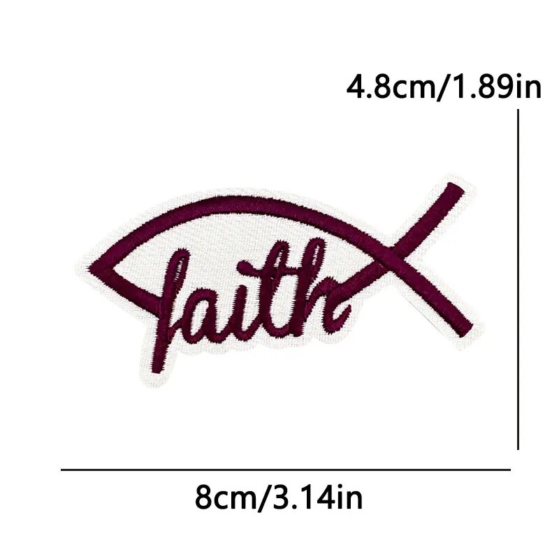 Праjna вышитые нашивки с изображением Иисуса Бордовый, PE12944CT