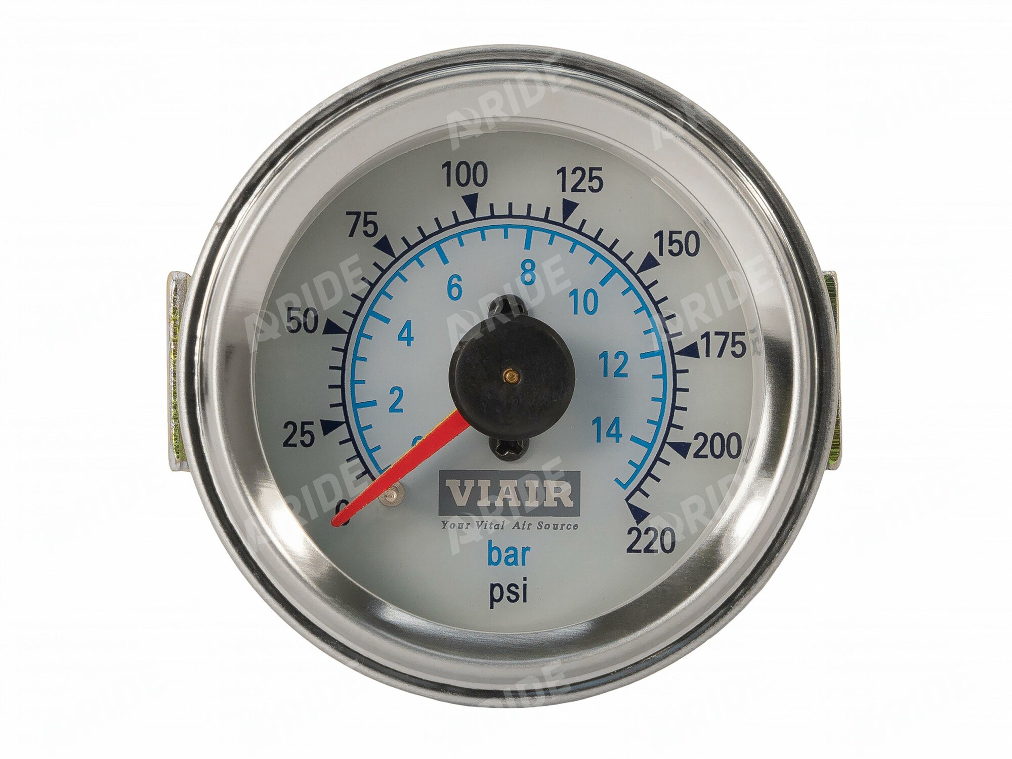 Манометр VIAIR 2" 220 PSI, 2 контура, с подсветкой, белый