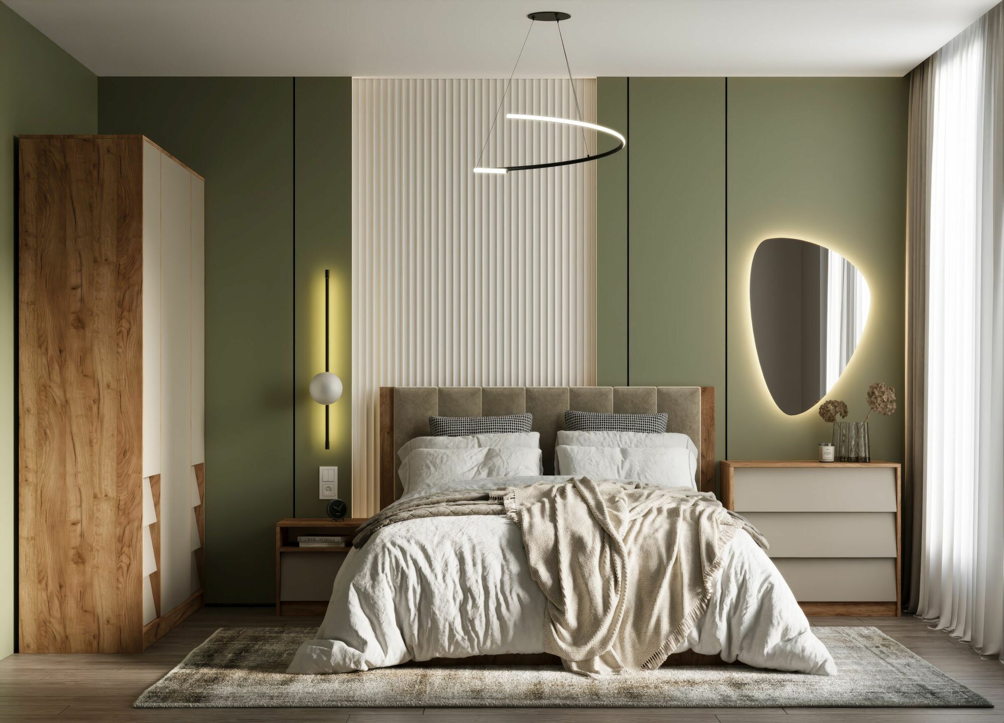 Спальный гарнитур "Ева", крафт табачный/Кашемир