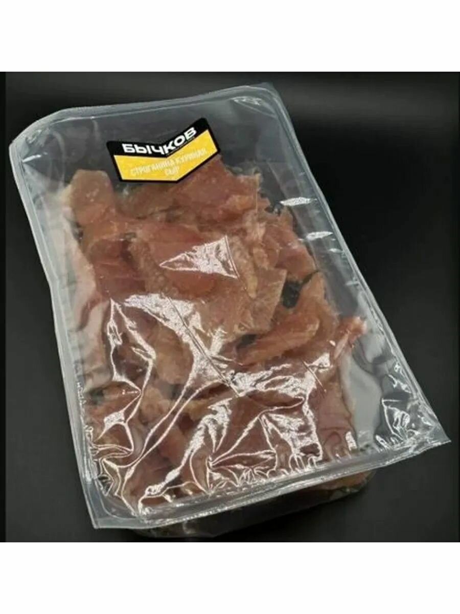 Строганина "Бычков" из мяса птицы, сыровяленая "Сыр", упаковка 0,5 кг.