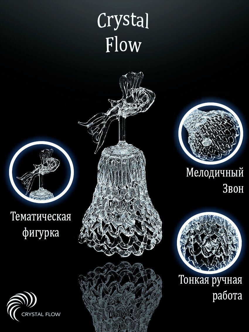 Мини Хрустальный Колокольчик знак зодиака "Рыбы"