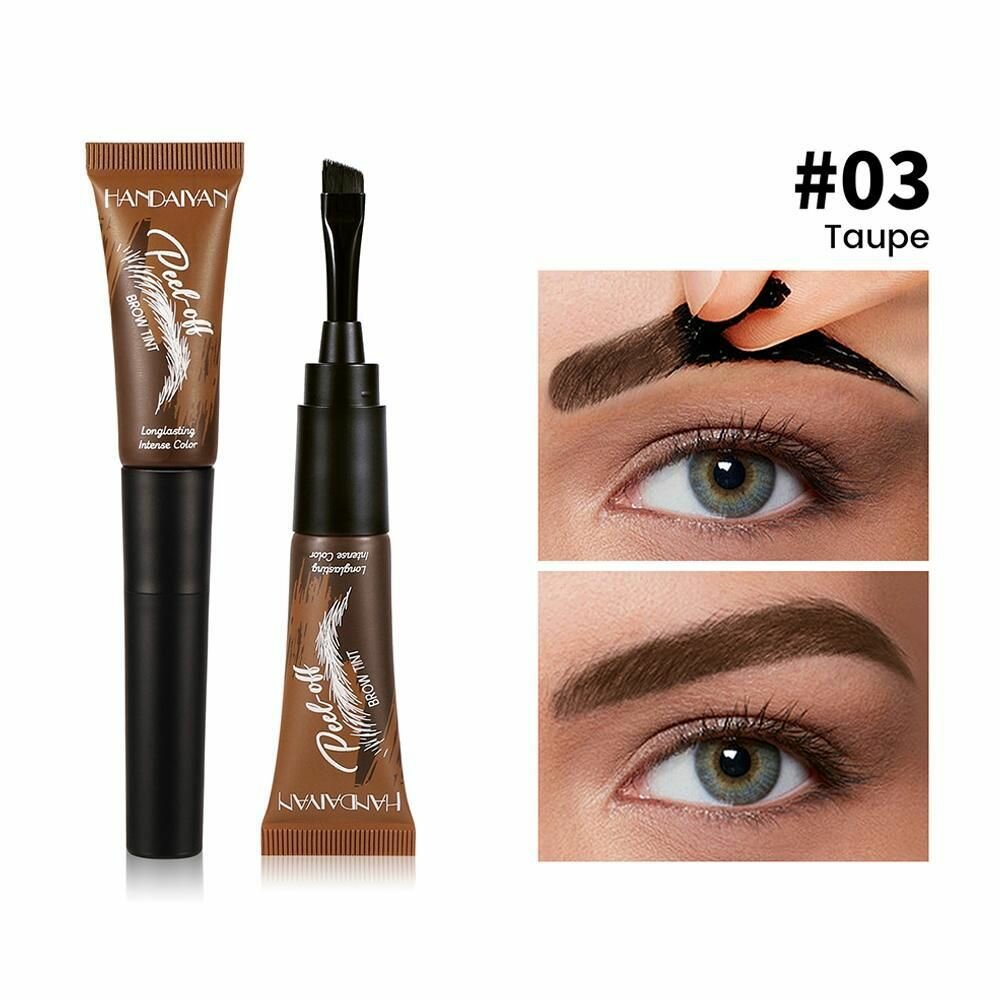 Водостойкая, стойкая краска для бровей HANDAIYAN с отшелушивающимся эффектом, в комплекте с кисточкой.