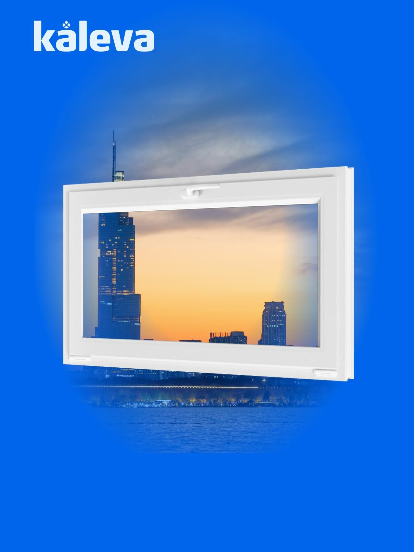 Пластиковое окно ПВХ Kaleva 51х83 см одностворчатое фрамуга двухкамерный стеклопакет с энергосберегающим напылением