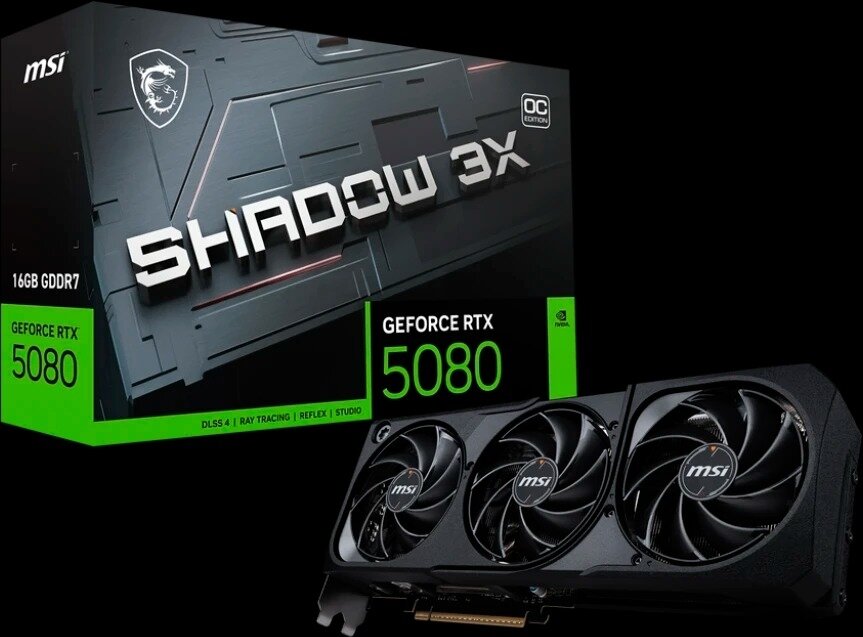 Видеокарта MSI GeForce RTX 5080 16G SHADOW 3X