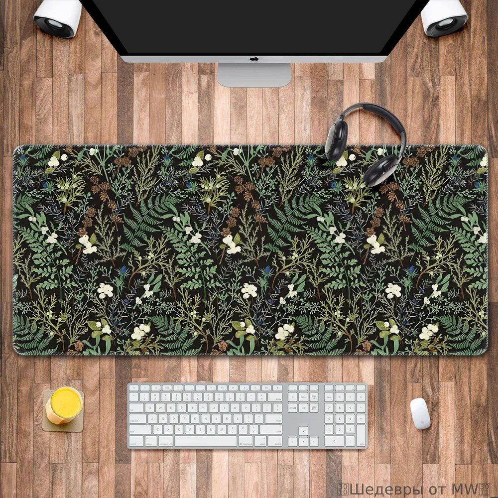 Коврик для мышки, XL, темно-зеленый, для компьютера, 300x700мм, резиновый