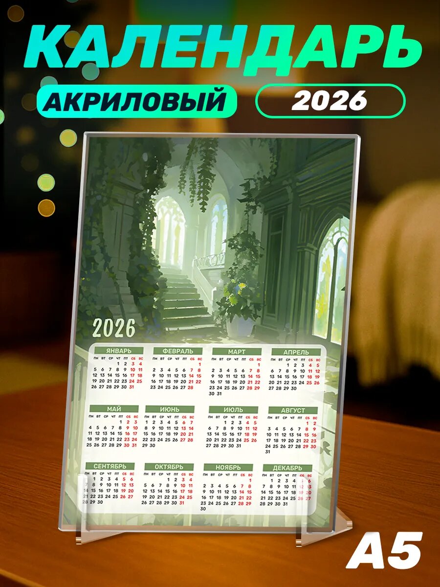 Календарь 2026 настольный Замок в лучах солнца эстетика