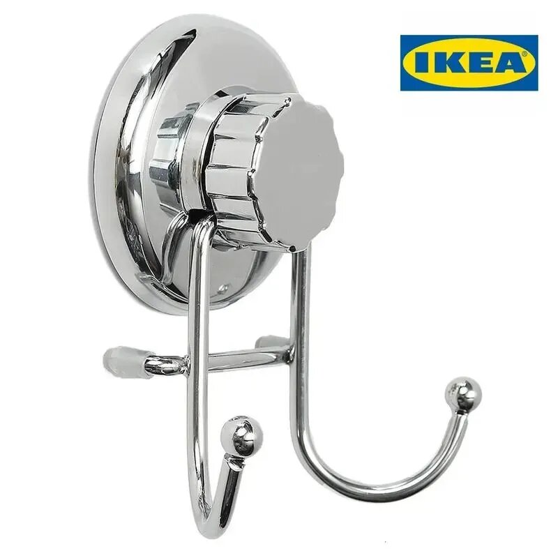 IKEA Держатель для полотенец на присосках, 1 шт, серебристого цвета