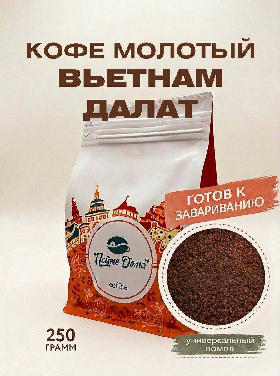 Кофе молотый Эспрессо Форте 250 г 100% Робуста