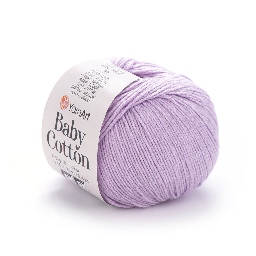 Пряжа для вязания YarnArt Baby Cotton 416 светло-сиреневый 50 гр/165 м 50% хлопок, 50% акрил