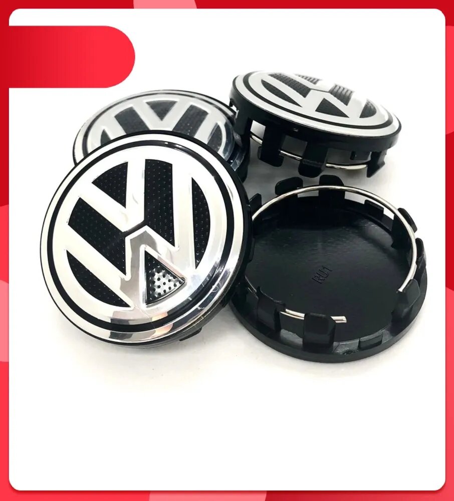 Колпаки ступицы колеса для Volkswagen Passat, комплект 4 шт, серебристый, 59 мм