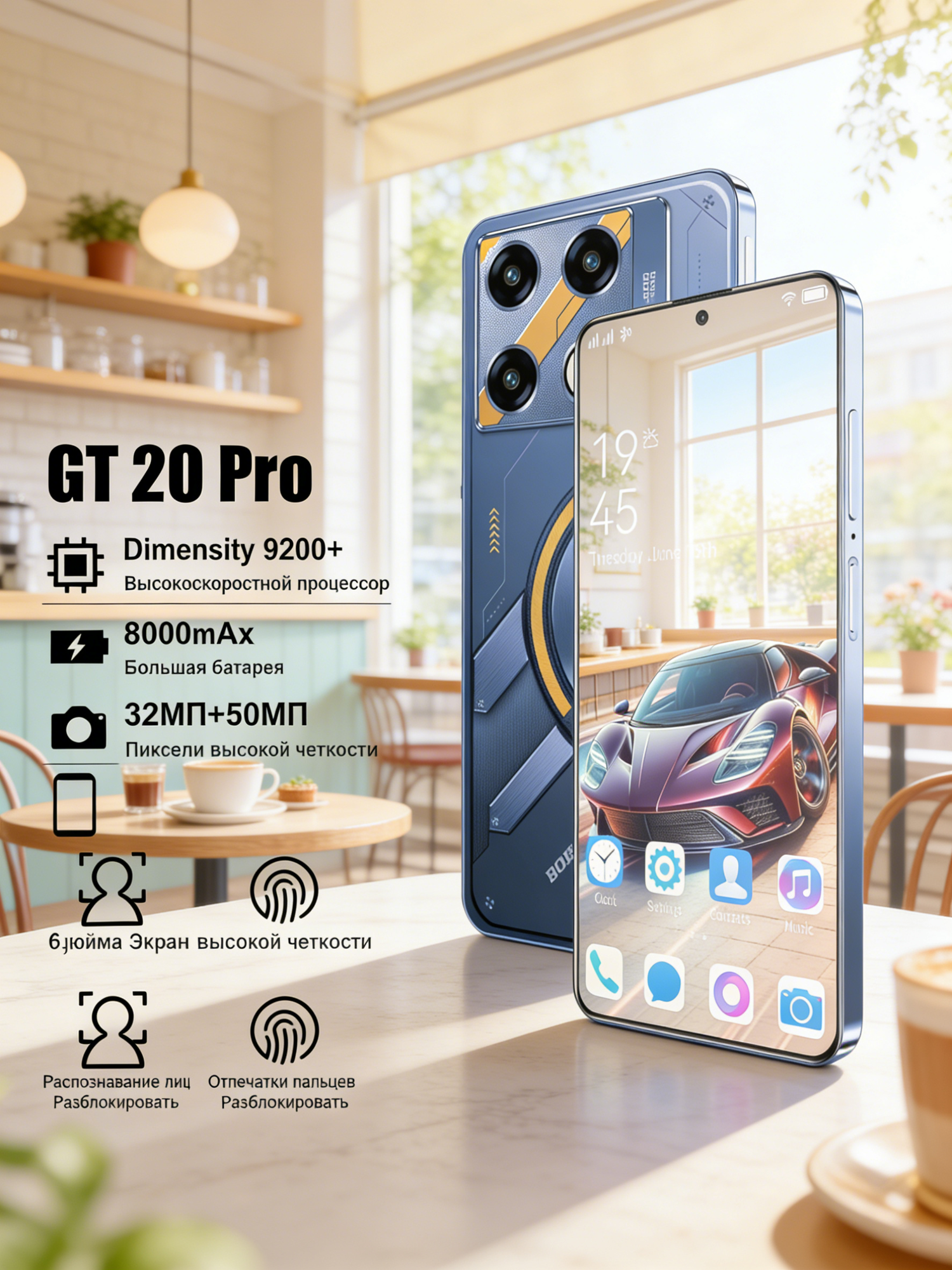 GT 20 Pro игровой смартфон 5G смартфон Горный телефон Музыкальный телефон NFC