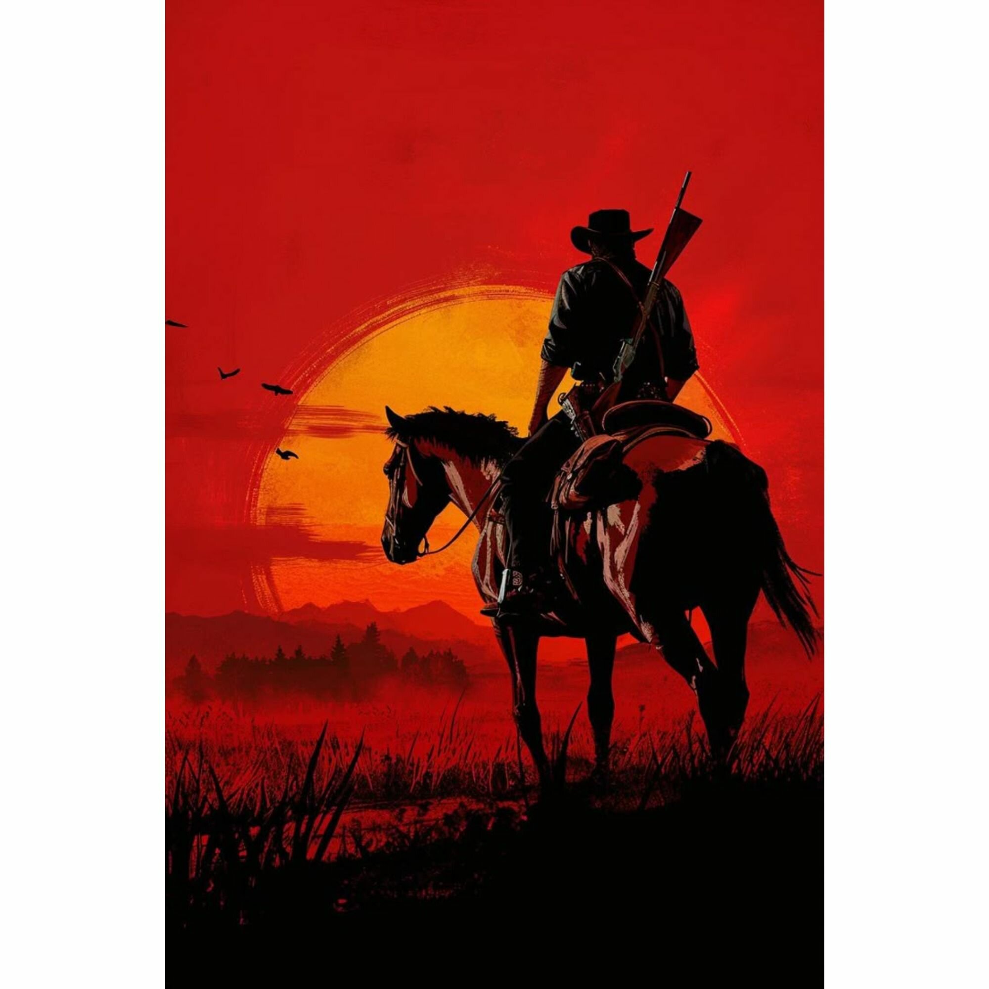 Алмазная Мозаика "Red Dead Redemption Игра" 40х50 См Алмазная Вышивка / Картина Стразами Подарков / Украшения