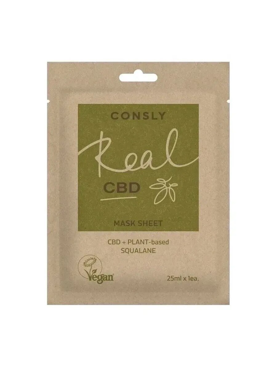 CONSLY Маска тканевая с канабидиолом и растительным скваланом, 25мл